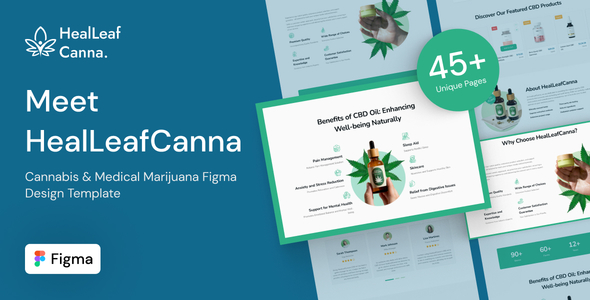 HealLeafCanna - Cannabis & Medical Marijuana Figma Design Template by posimyththemes